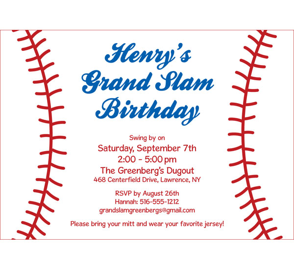 Baseball Party Invitation