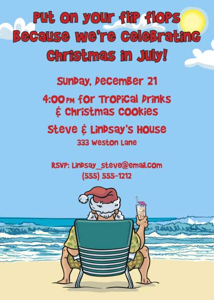 Christmas In July Invitation